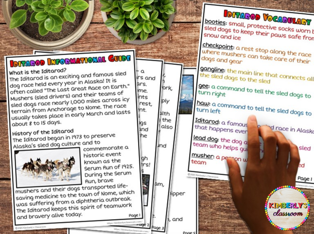 IDITAROD ACTIVITIES FOR YOUR CLASSROOM - Kimberly's Classroom